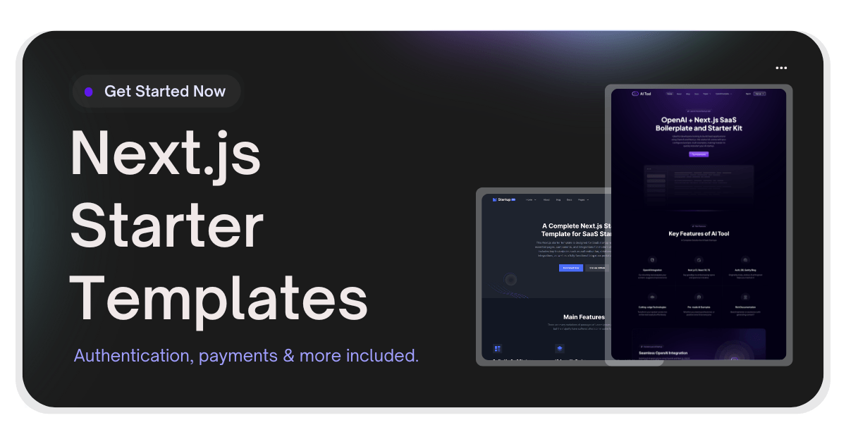 Next.js Starter Templates with Authentication & More